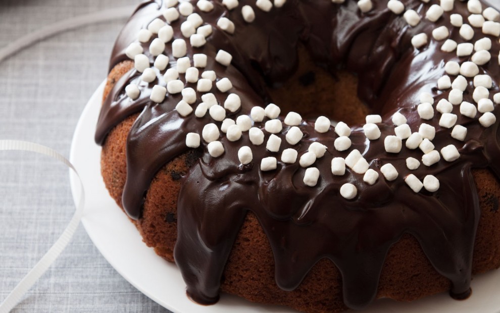 Nutella Glazed S'more Bundt Cake #BundtBakers - I bake he shoots